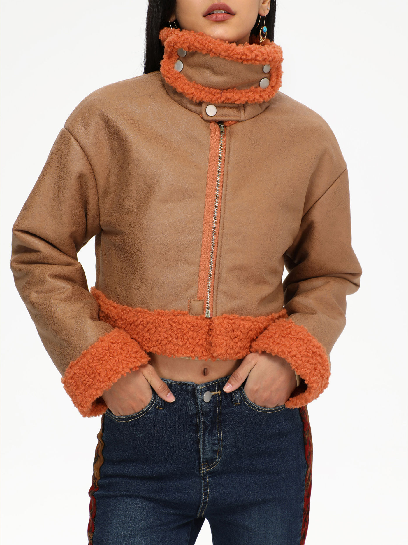 Wool High Neck Jacket For Music Festival/Live House Vacation