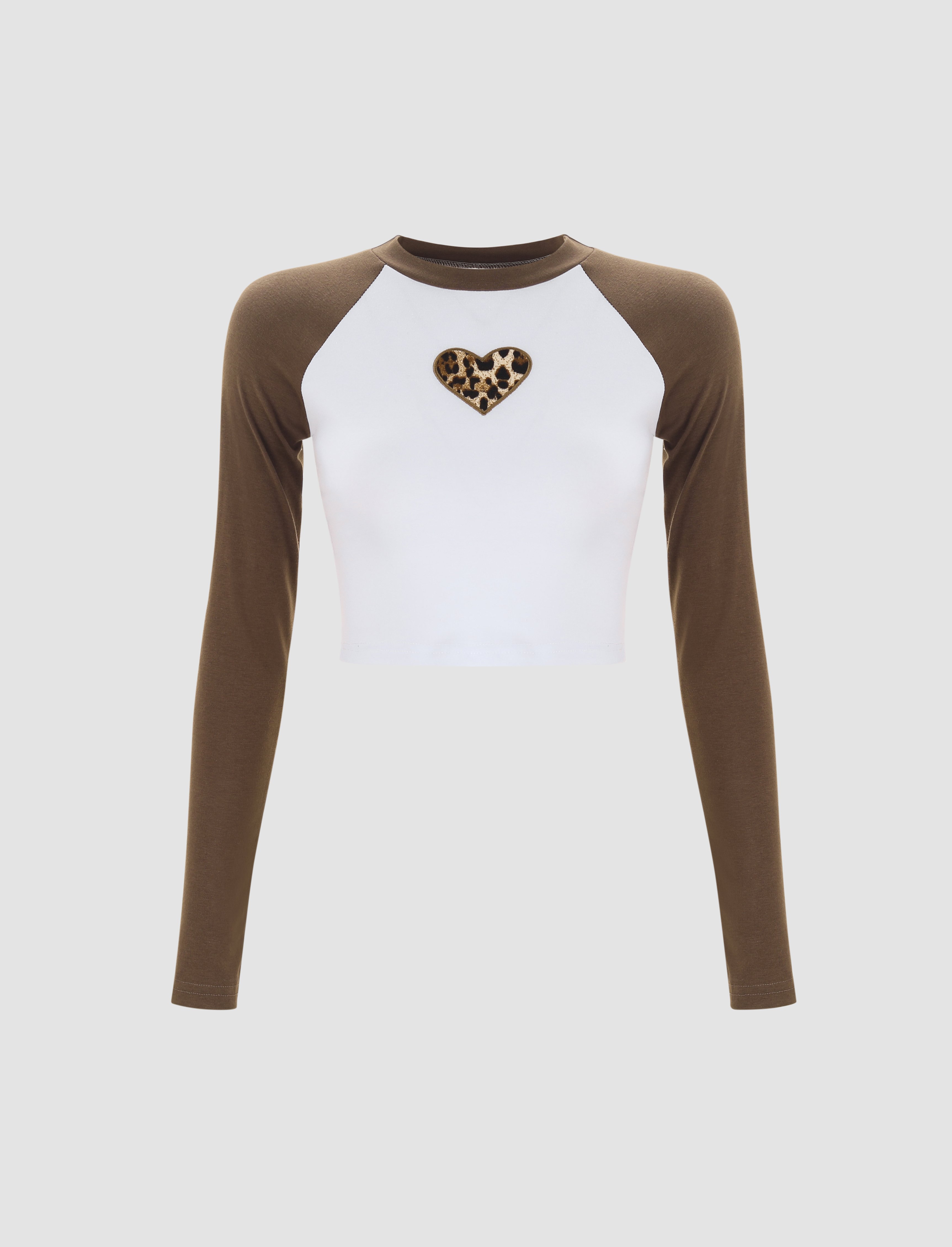 Leopard Heart Top